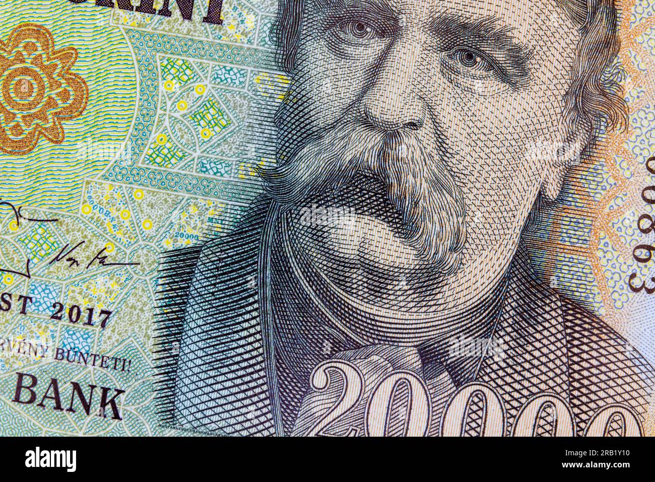Hungary twenty thousand forint cash banknote with Ferenc Deak de Kehida ...