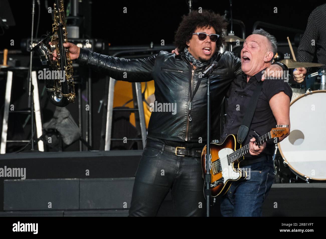 London, UK. 6th July, 2023. Bruce Springsteen and Jake Clemons of the E ...