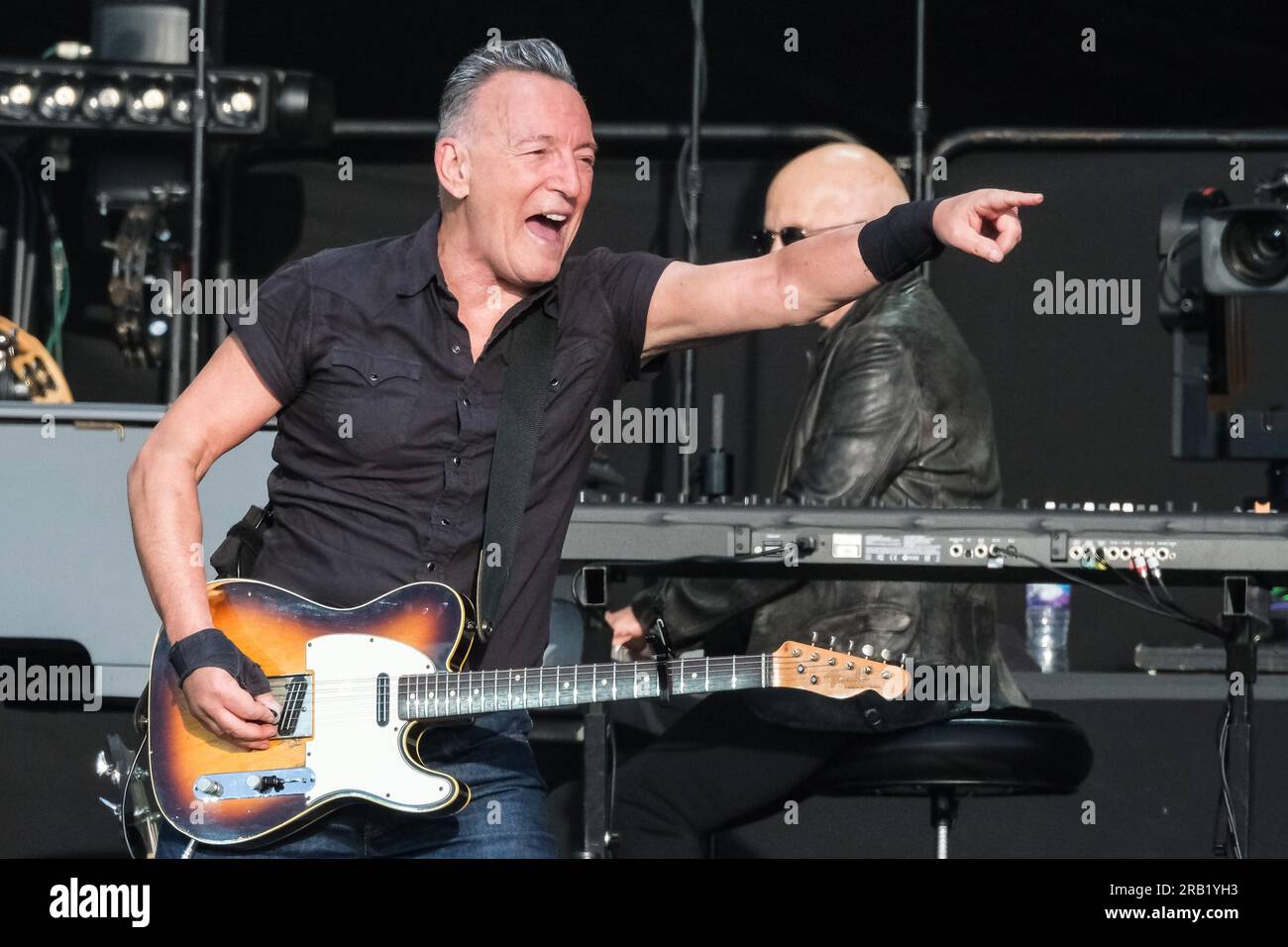 London, UK. 6th July, 2023. Bruce Springsteen photographed performing during BST Hyde Park at ...
