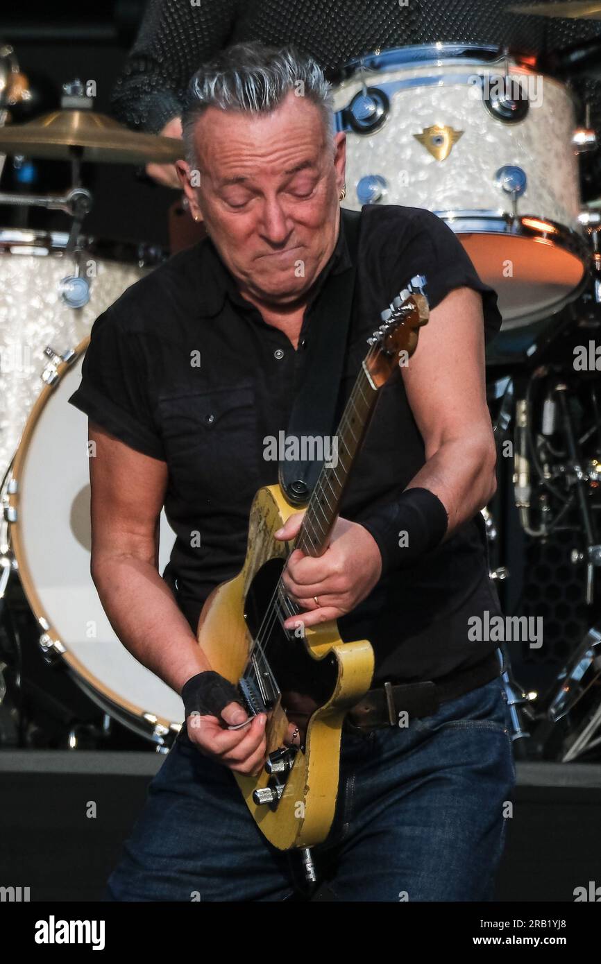 London, UK. 6th July, 2023. Bruce Springsteen photographed performing ...