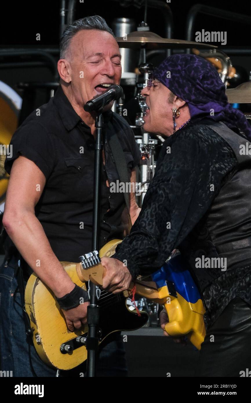 London, UK. 6th July, 2023. Bruce Springsteen and Steven Van Zandt of ...