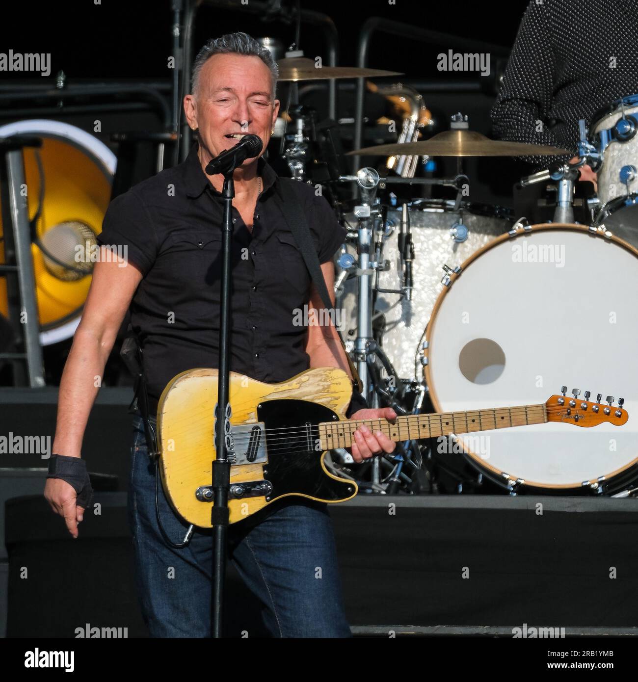 London, UK. 6th July, 2023. Bruce Springsteen photographed performing during BST Hyde Park at ...