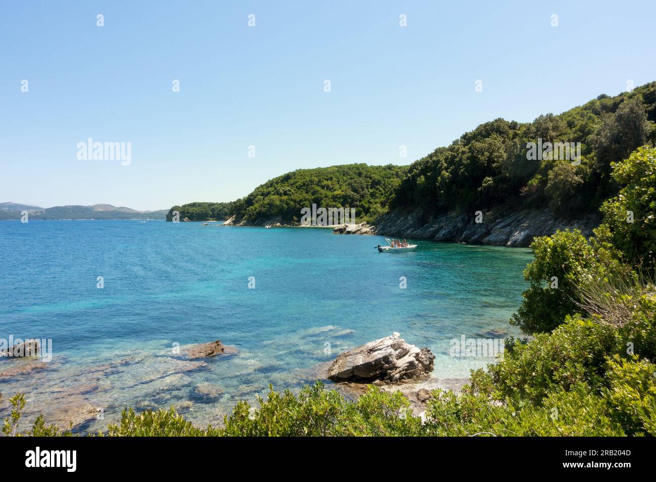 Amazing scenery by the sea in Erimitis forest, north-east Corfu, Greece ...