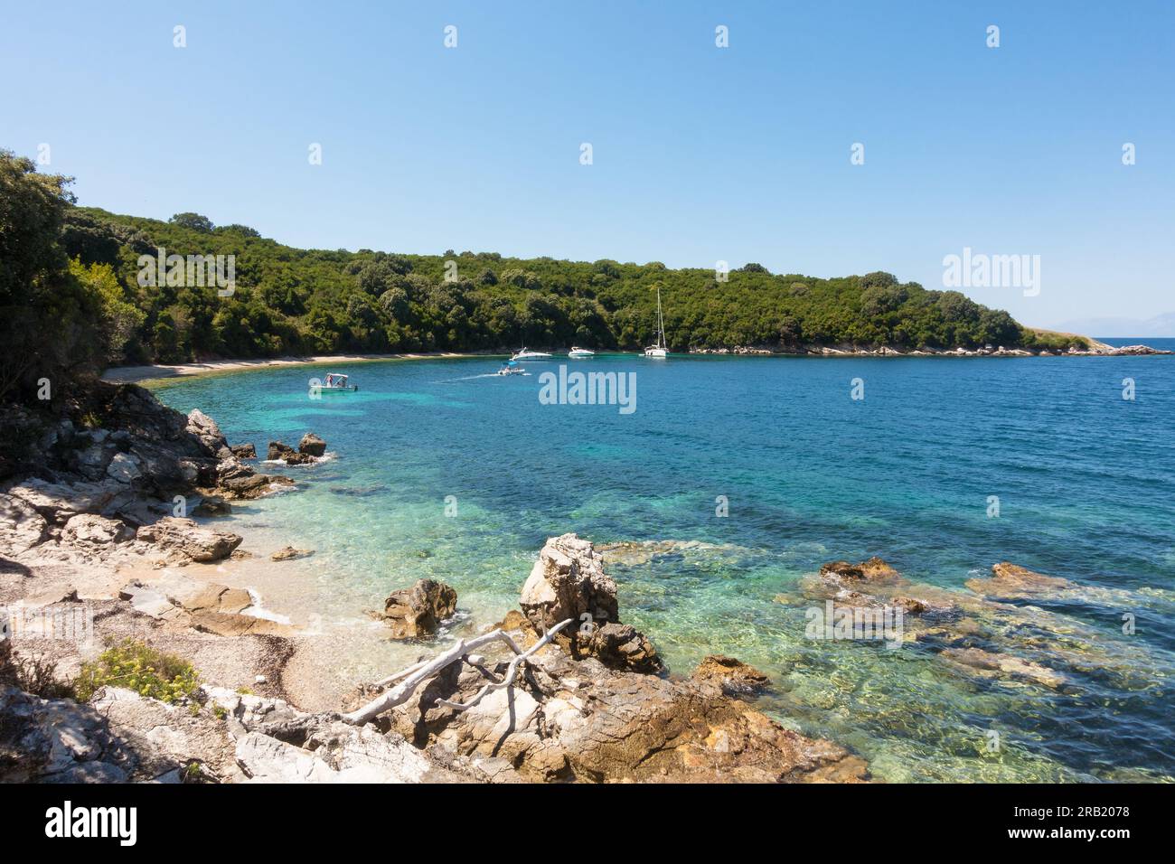 Amazing scenery by the sea in Erimitis forest, north-east Corfu, Greece ...