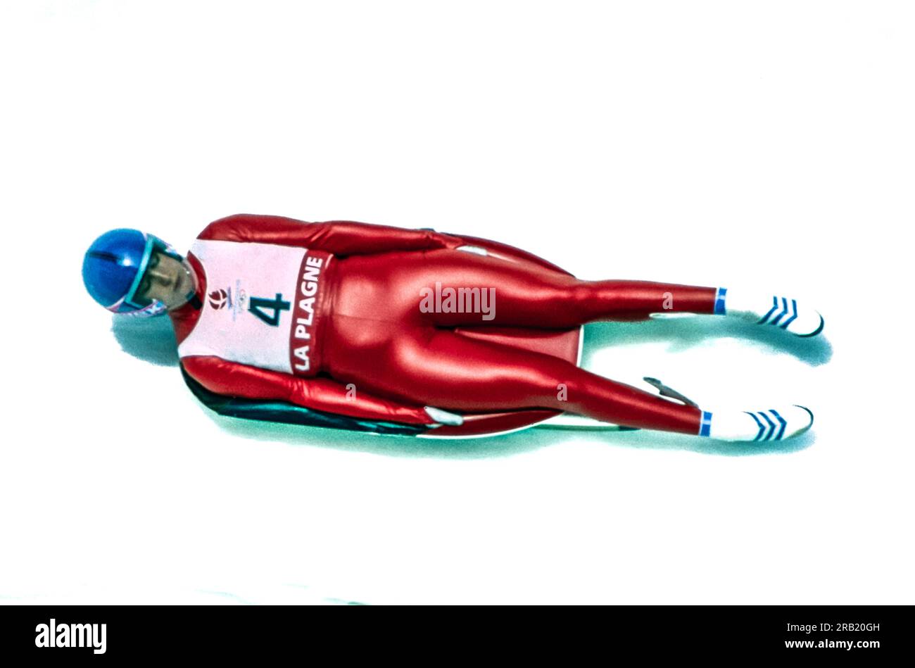 Nataliya Yakushenko (EUN) during Women's singles luge competition at ...
