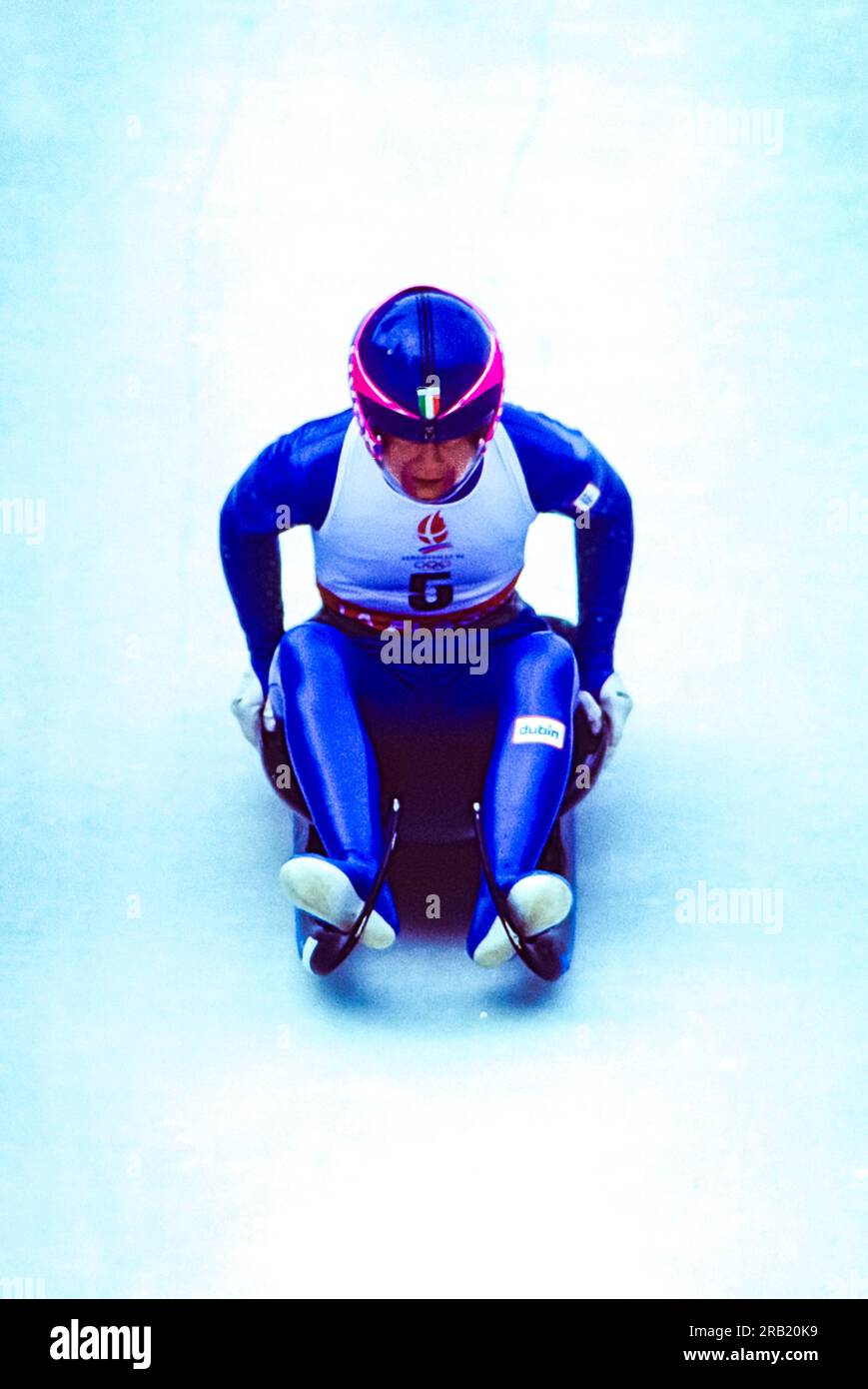 Gerda Weissensteiner (ITA) during Women's singles luge competition at ...