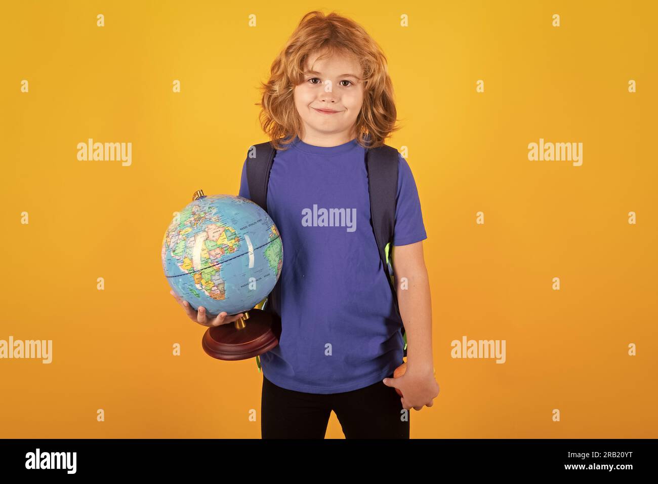 Back to school. Portrait of cute child school boy. School and education ...