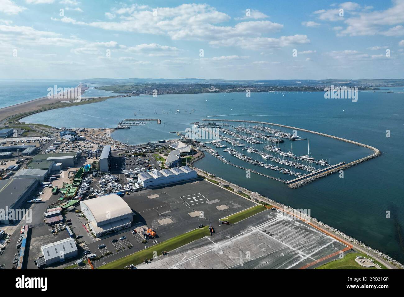 Isle of Portland, Dorset, UK. 6th July 2023. Aerial view from the air ...