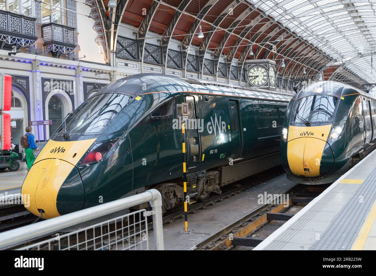 London UK. 5th July. GWR train locomotives at Paddington station where ...