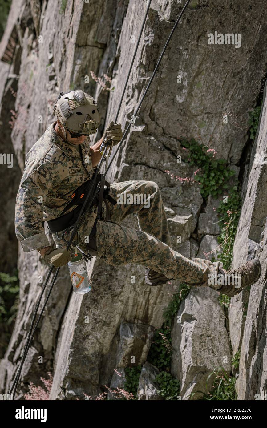 A U.S. Marine with Charlie Company, 4th Reconnaissance Battalion, 4th ...