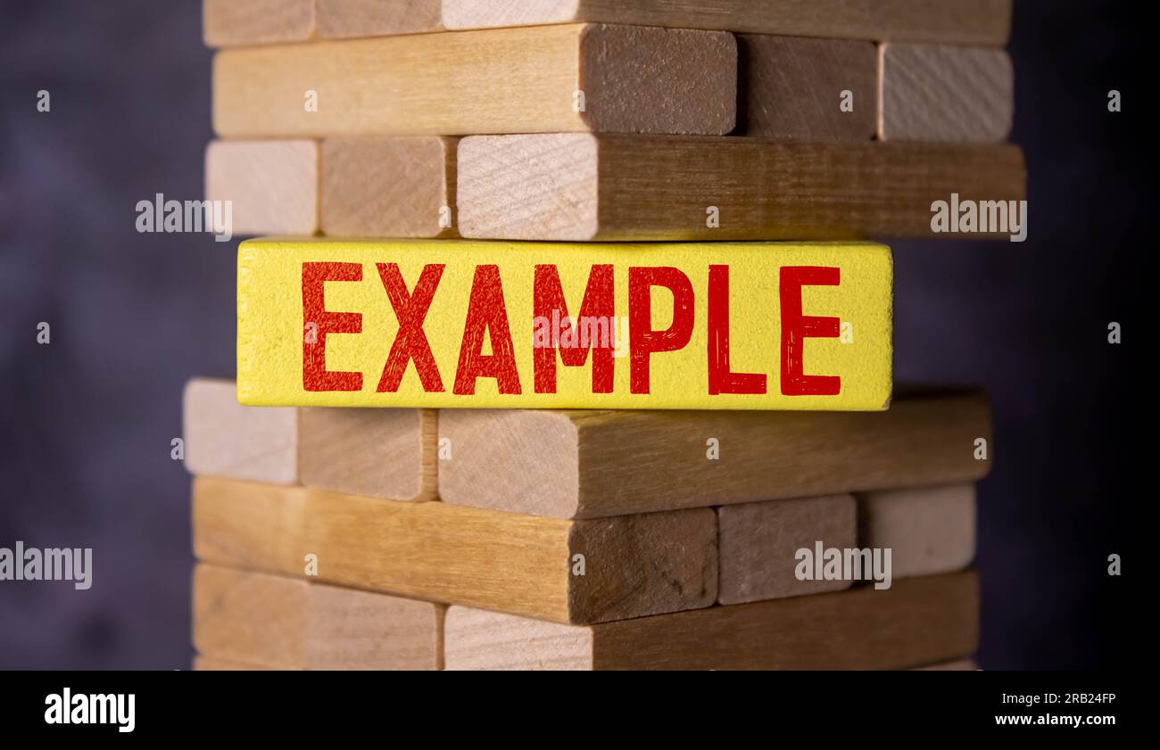 Example, text words typography written with wooden letter, life and ...