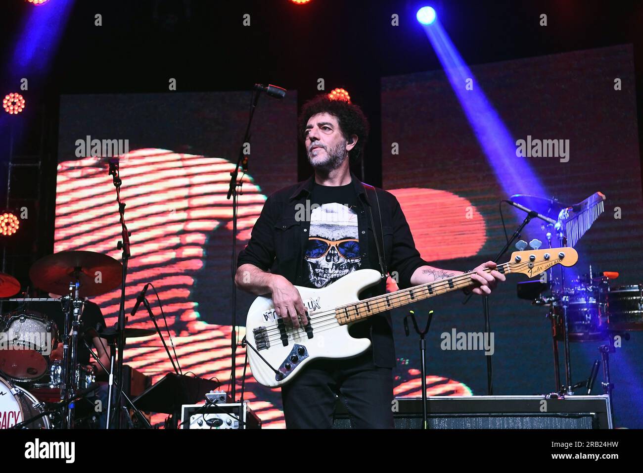 Rio de Janeiro, May 6, 2023. Bassist John Giblin, during the show of ...