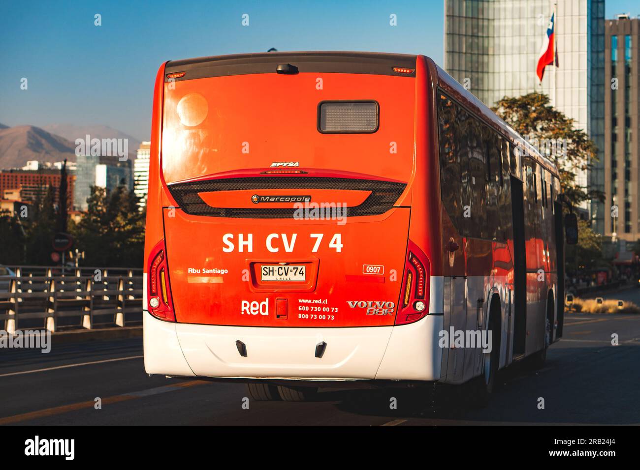 Santiago, Chile - March 10 2023: A brand new public transport ...