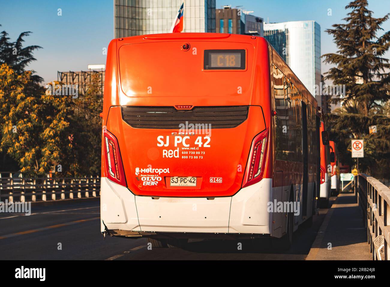 Santiago, Chile - March 10 2023: A brand new public transport ...