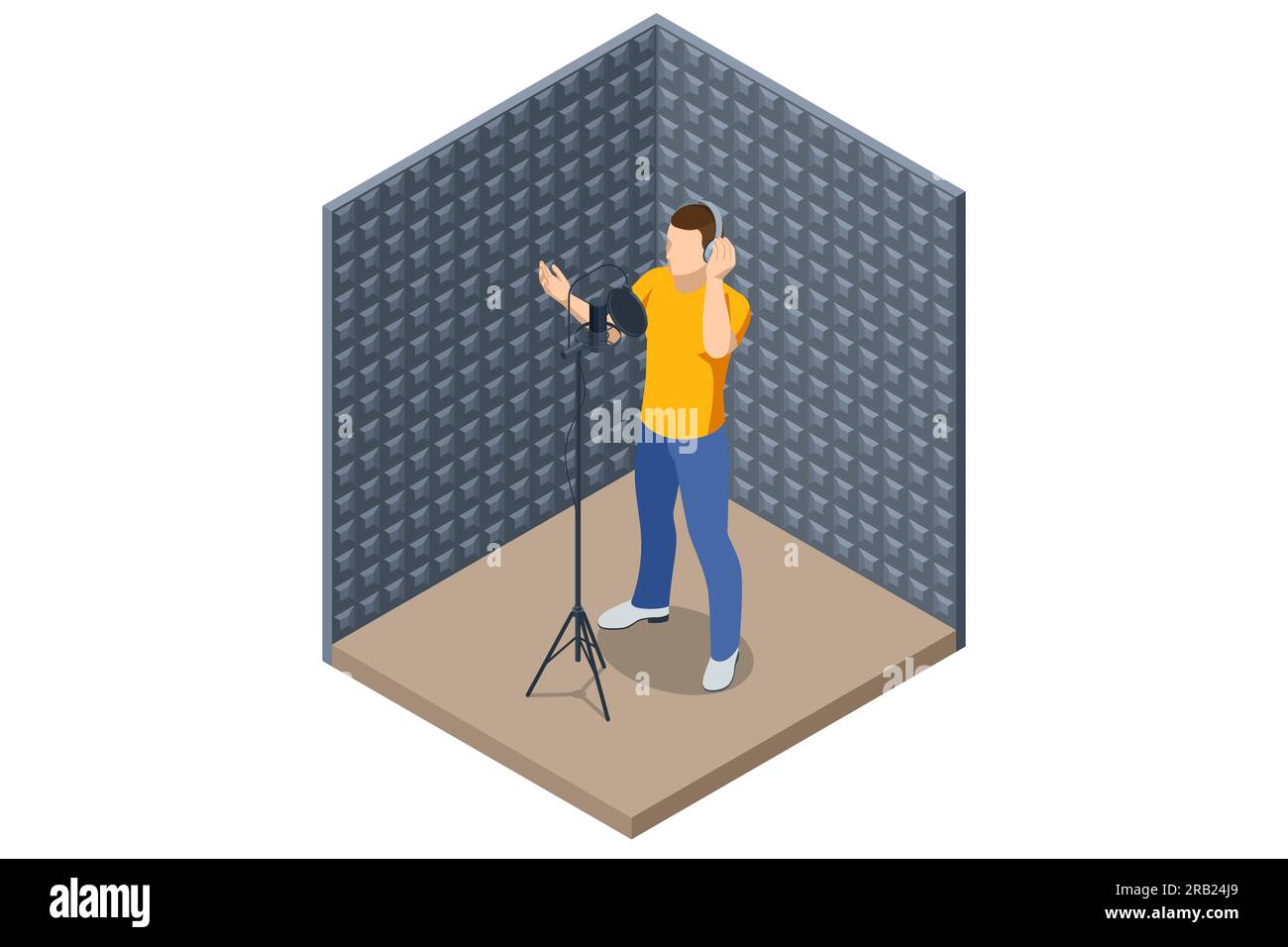 Song record in professional soundproof Cut Out Stock Images & Pictures ...