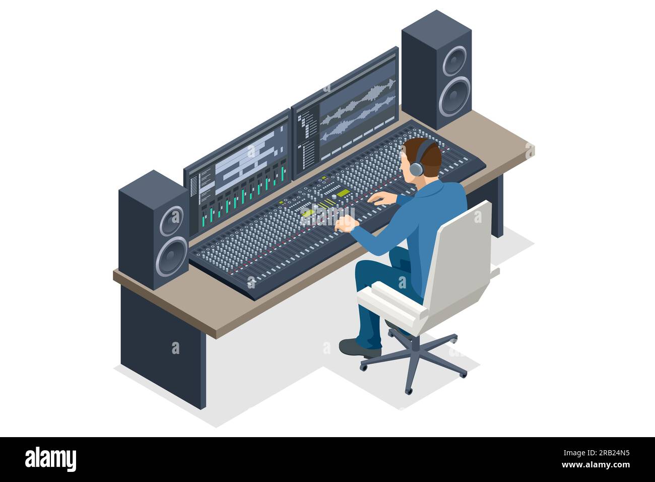 Isometric Music Recording Studio. Engineer working on recording studio ... Isometric Music Recording Studio. Engineer working on recording studio ...