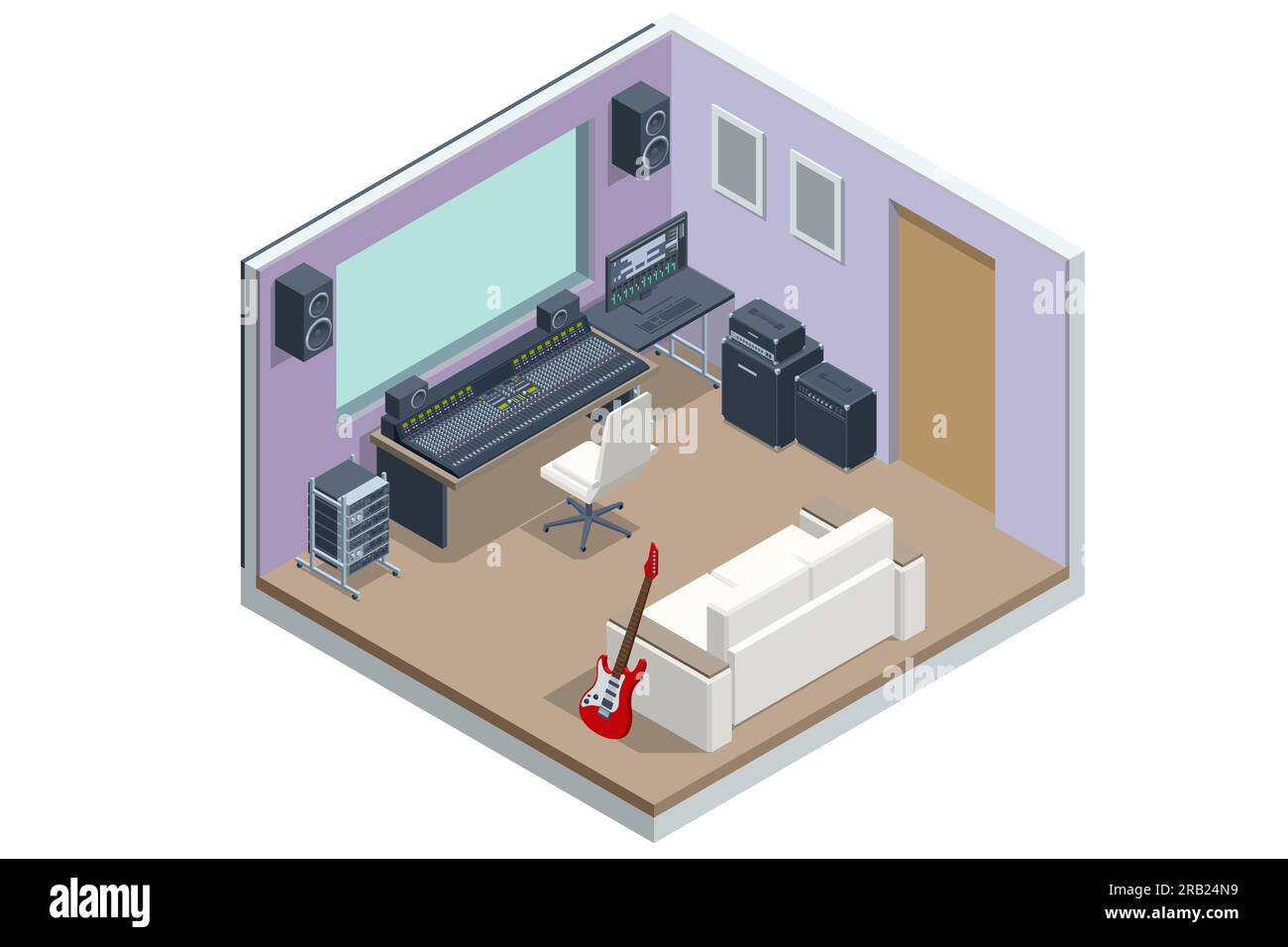 Isometric Music Recording Studio. Home music studio dj and producer ...