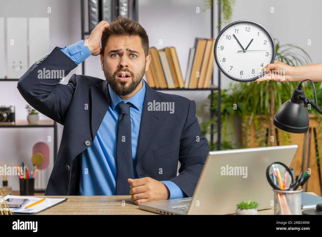 Man running in suit with fear hi-res stock photography and images - Alamy