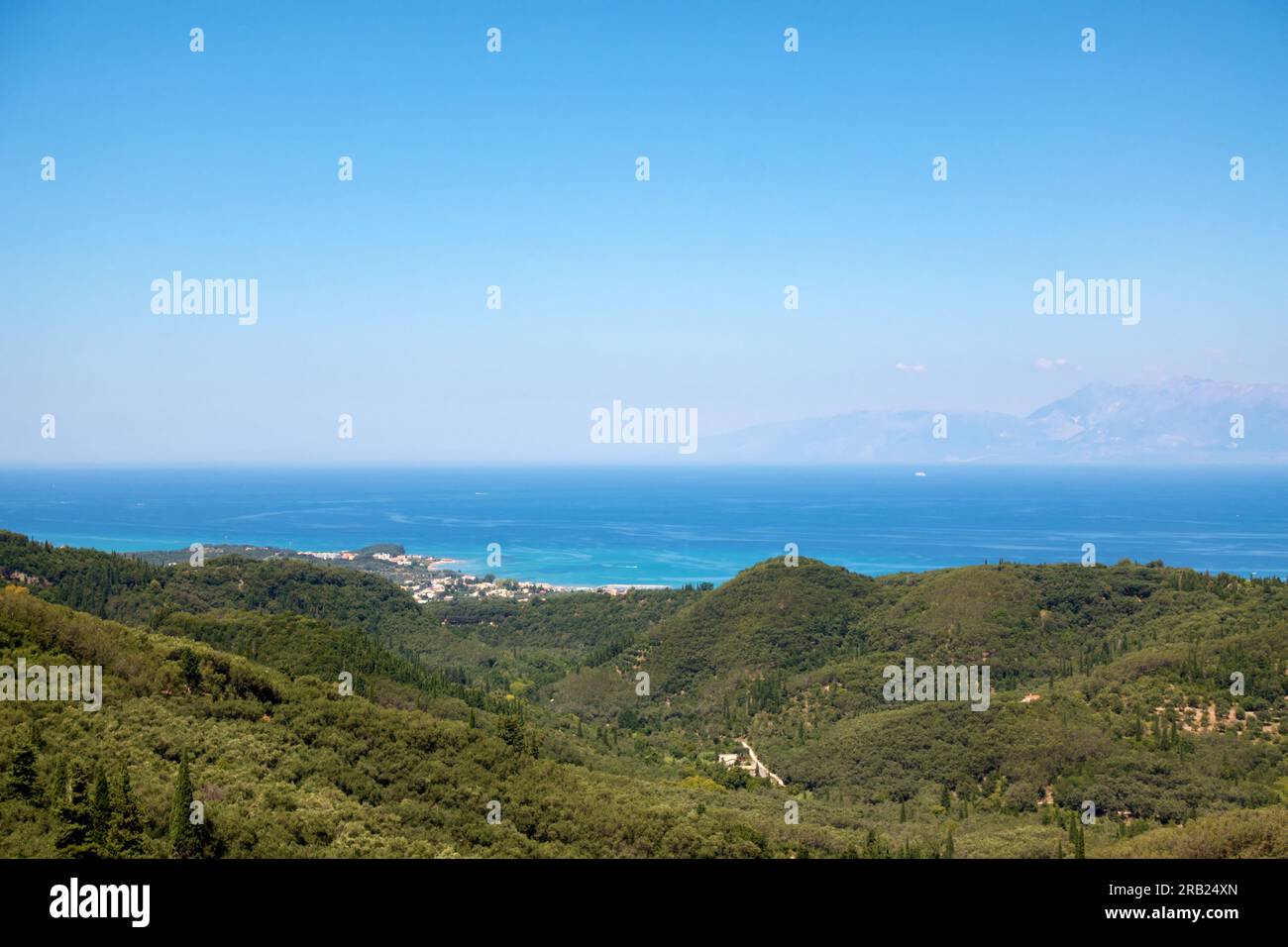 Amazing scenery to the mountains and sea to the north of Corfu island ...