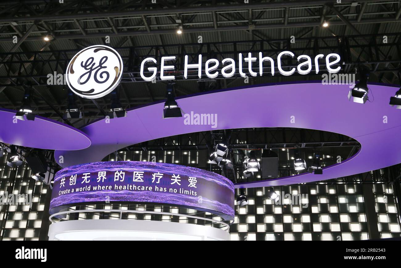 SHANGHAI, CHINA - JULY 6, 2023 - GE HealthCare booth, WAIC 2023 ...