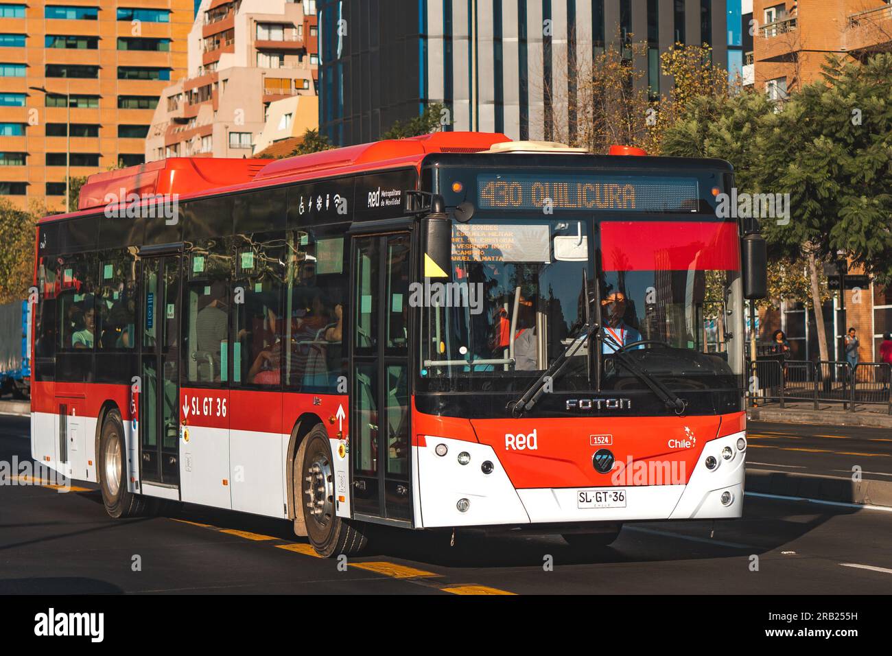 Santiago, Chile - March 10 2023: A brand new public transport ...