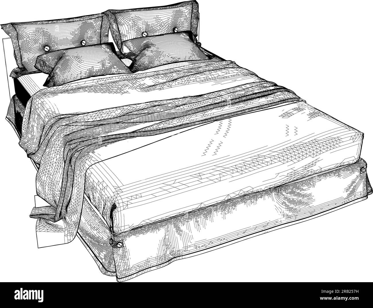Bedroom Bed Vector Illustration Isolated On White Background A Vector
