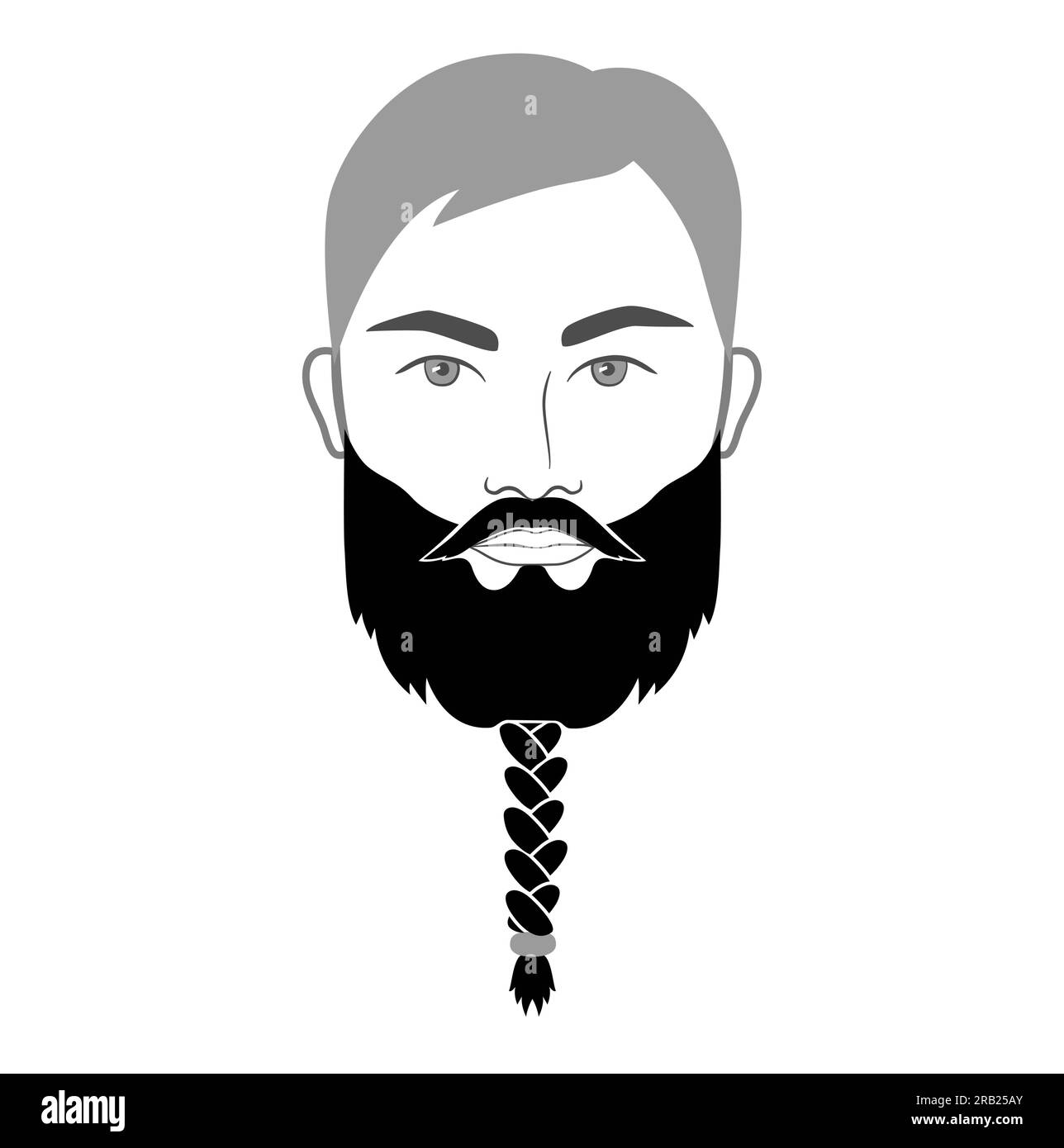 Portrait handsome boy long hair Stock Vector Images - Alamy