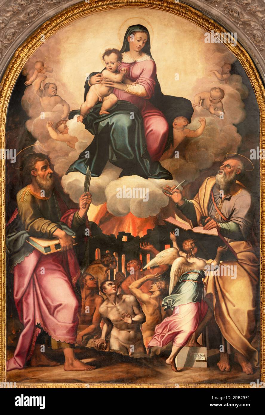 Naples - The paintint of Madonna with the St. Bartholomew and St ...
