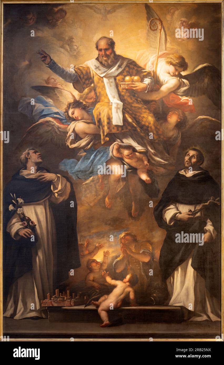 NAPLES, ITALY - APRIL 24, 2023: The Glory of St. Nicholas, Ceslaus and ...