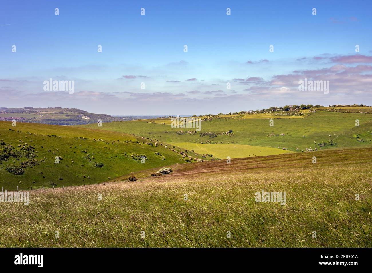 View of Malling Down nature reserve, East Sussex, England Stock Photo ...