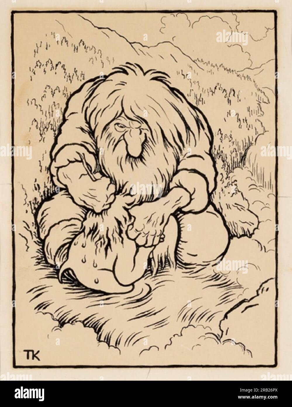 Troll Som Vasker Ungen Sin by Theodor Severin Kittelsen Stock Photo - Alamy