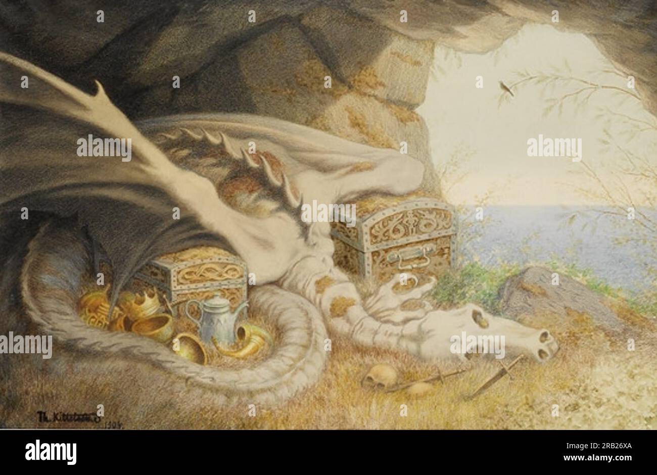 Dragon 1892 by Theodor Severin Kittelsen Stock Photo - Alamy