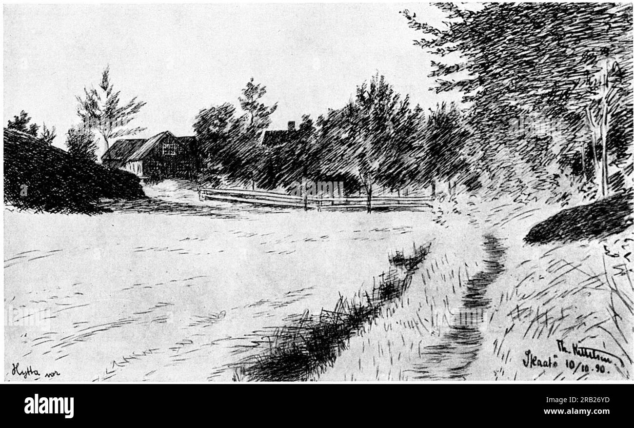 Hytta Vaar Paa Staatoey by Theodor Severin Kittelsen Stock Photo - Alamy