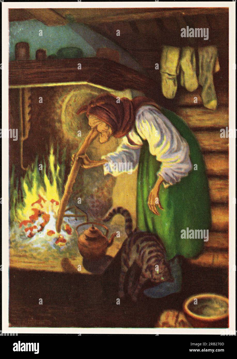 Kjerringa ved peisen by Theodor Severin Kittelsen Stock Photo - Alamy