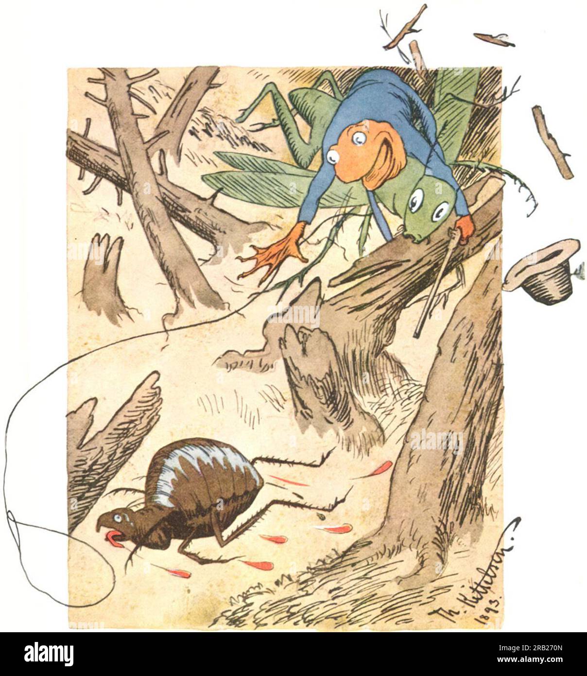 Flea hunting in ancient forest 1894 by Theodor Severin Kittelsen Stock ...