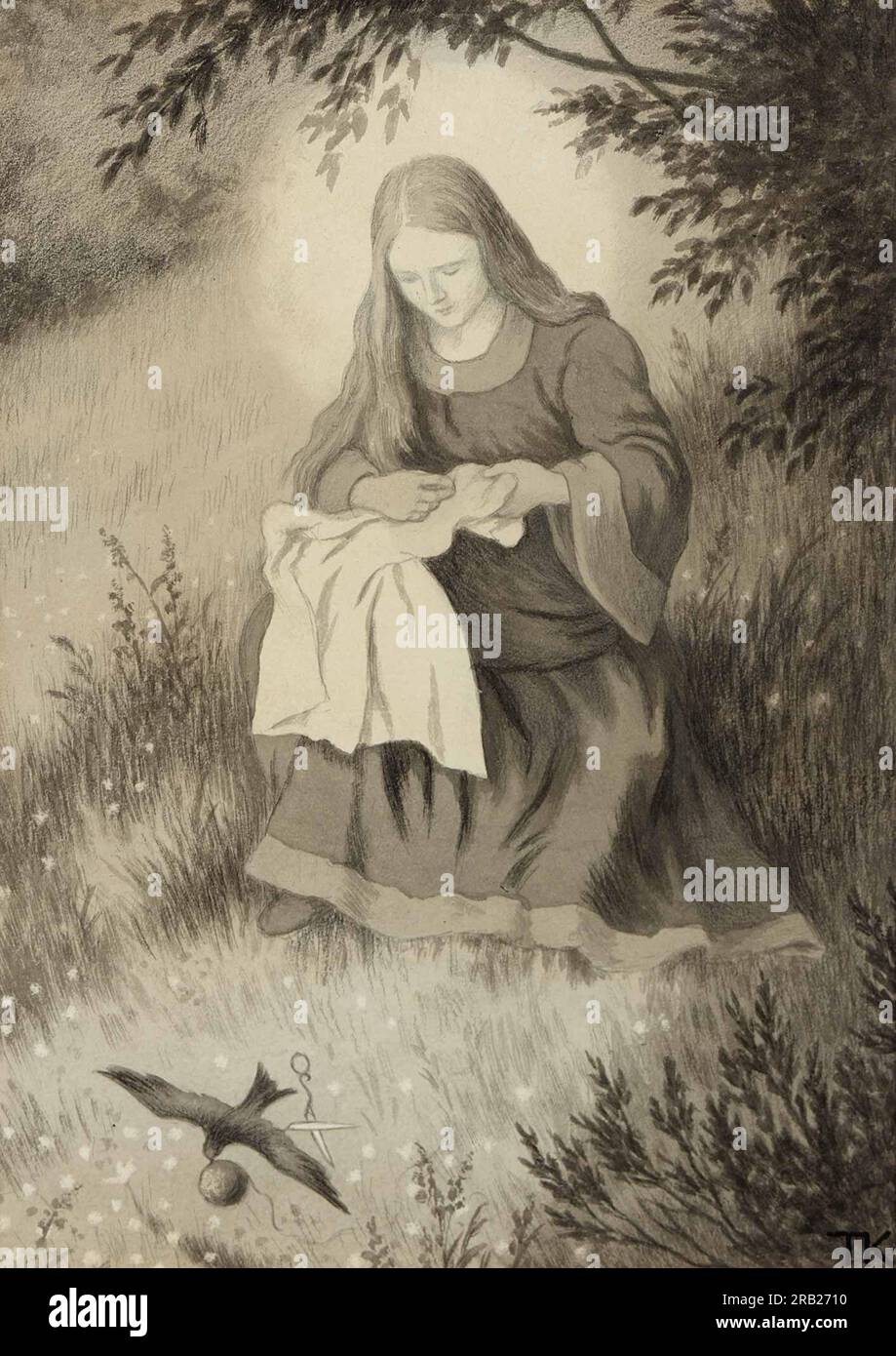 Jomfru Maria Og Svalen by Theodor Severin Kittelsen Stock Photo - Alamy