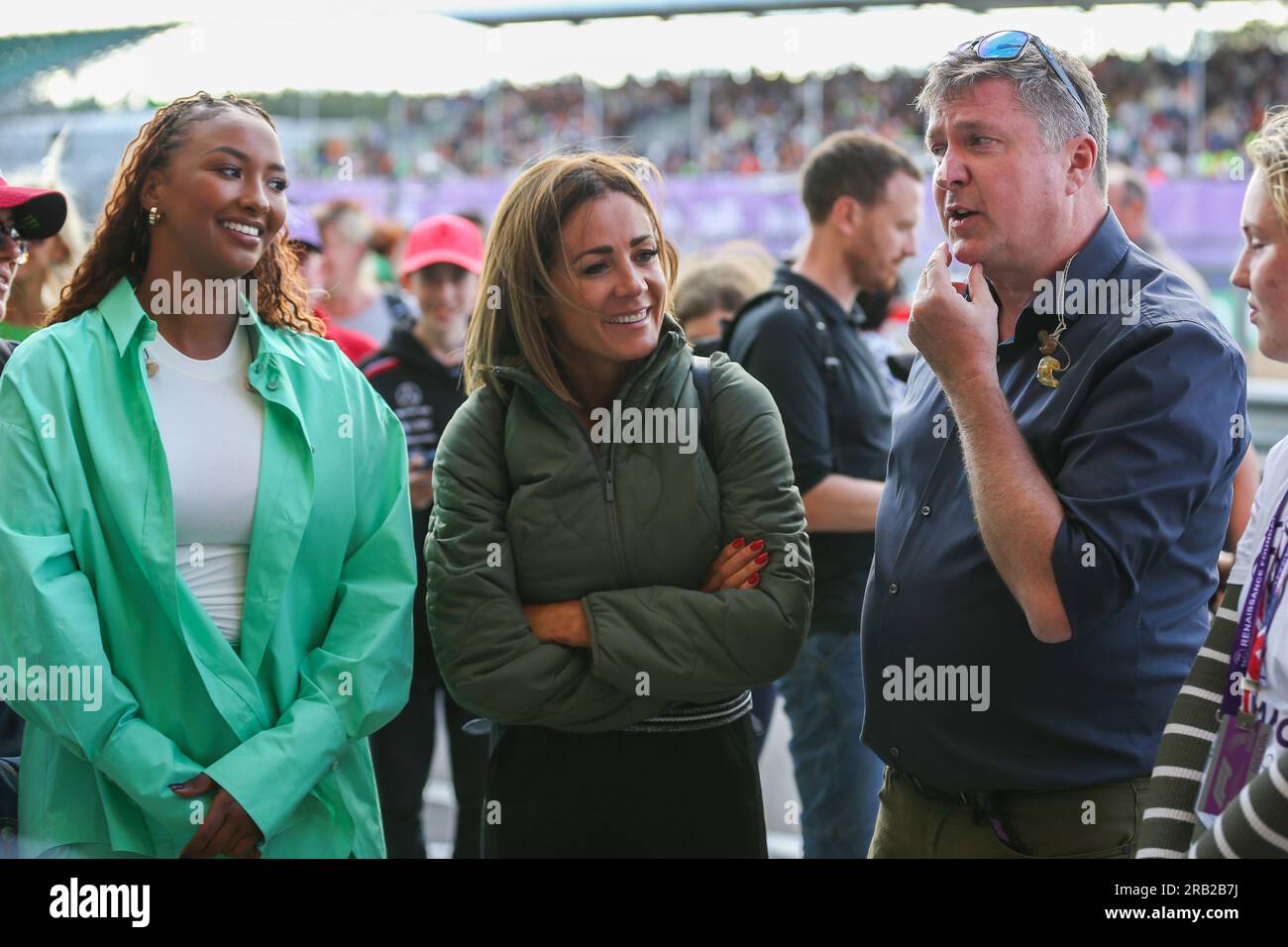 Silverstone, United Kingdom on 6 July 2023 Sky Presenter Naomi Schiff ...