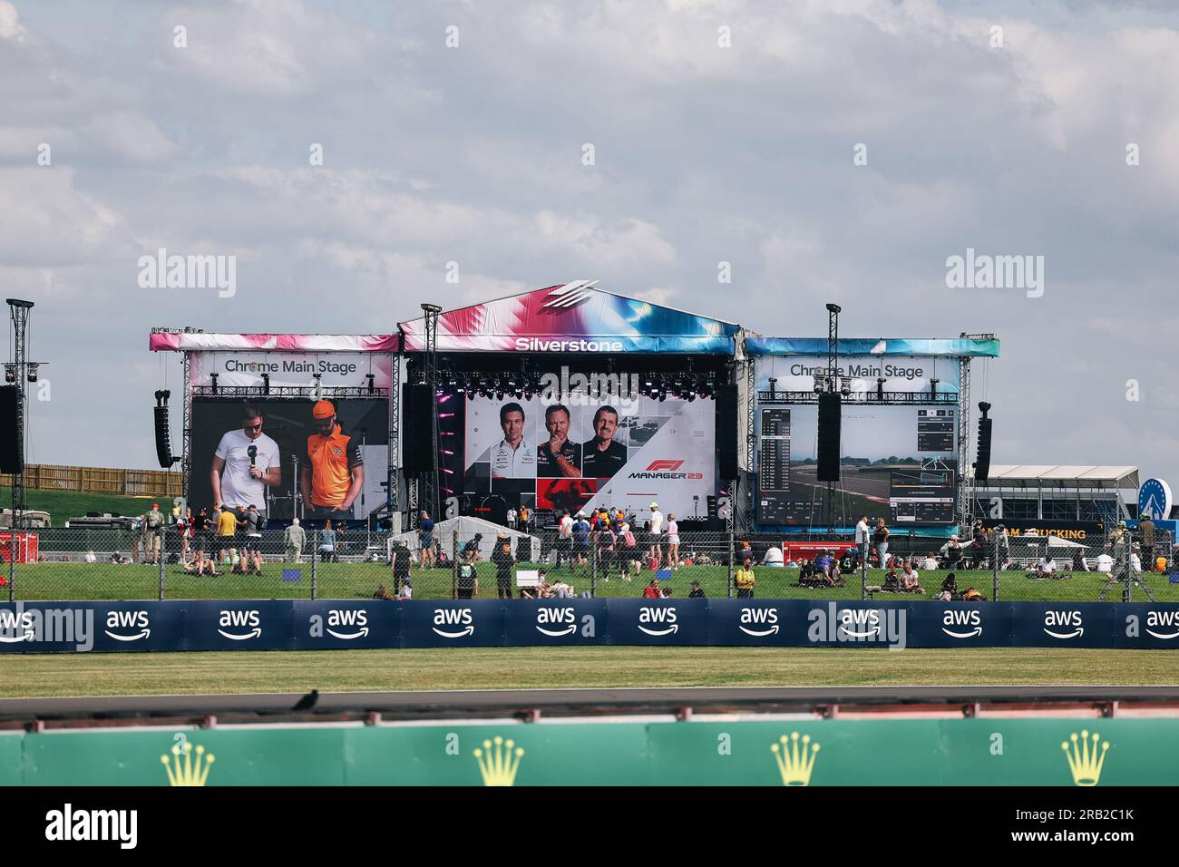 Silverstone, England 7th July 2023 View of the chrome main stage At the ...