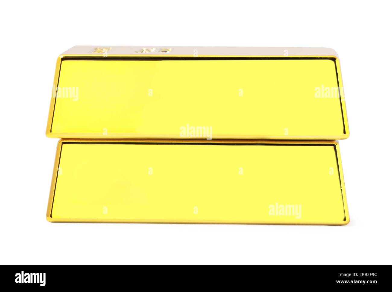 Two shiny gold bars isolated on white Stock Photo - Alamy