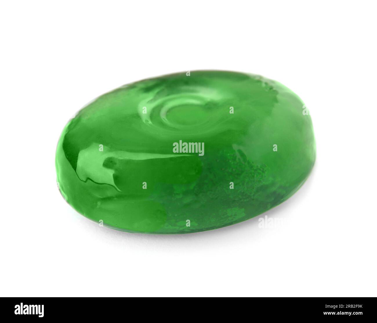 One green cough drop isolated on white Stock Photo - Alamy