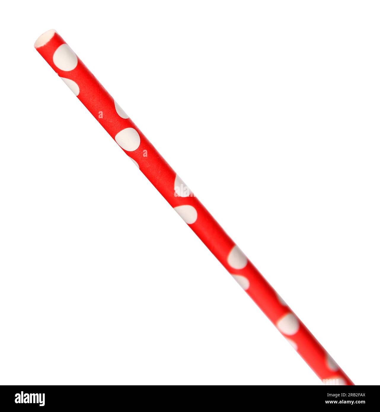 One dotted paper straw for drinking isolated on white Stock Photo - Alamy