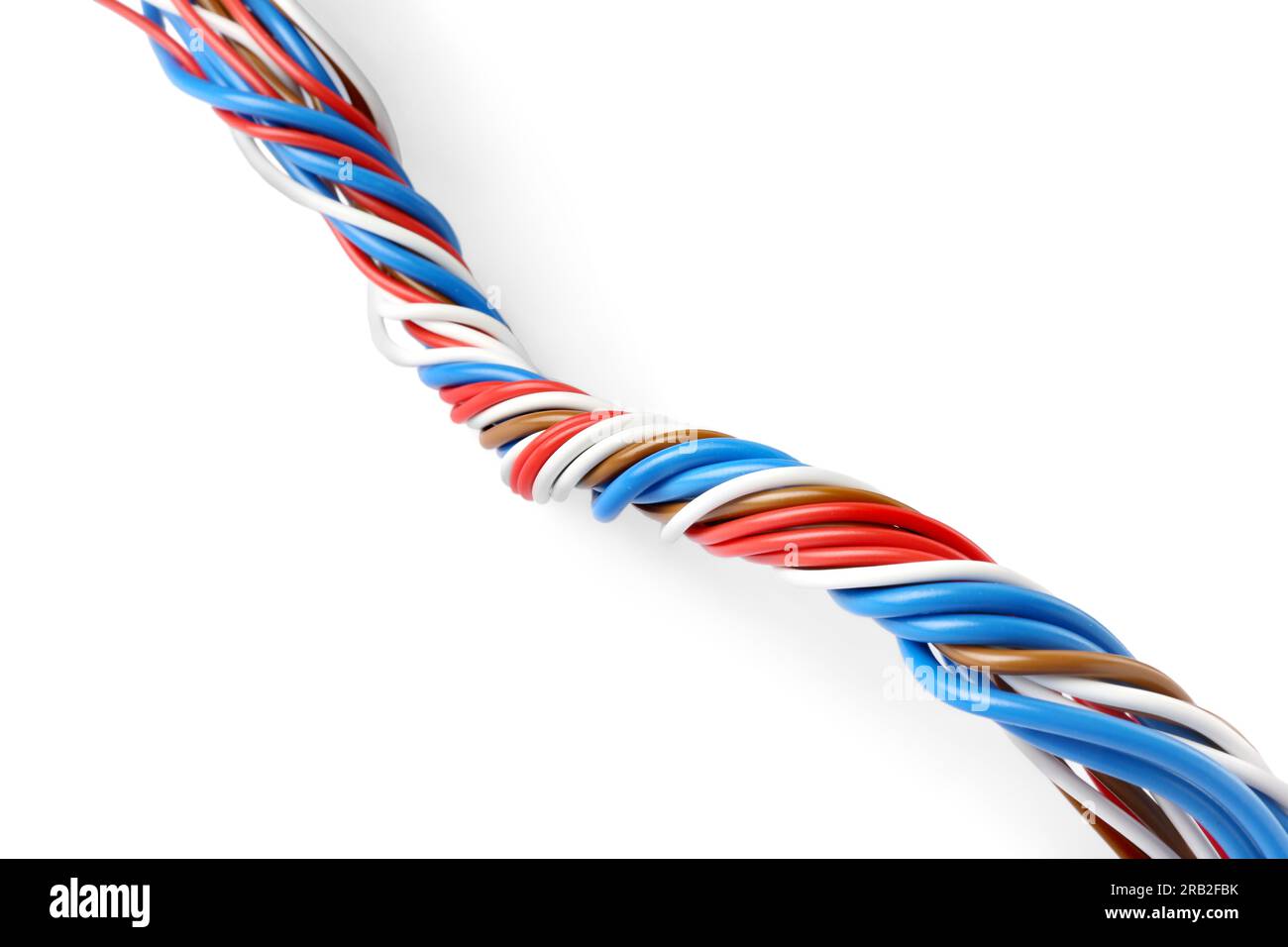 New colorful electrical wires isolated on white Stock Photo - Alamy
