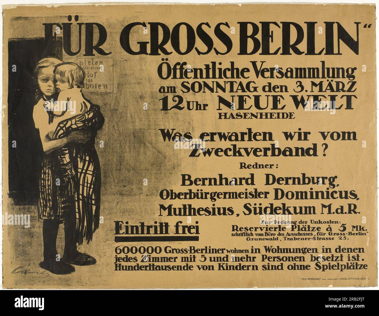 For Greater Berlin 1912 by Kathe Kollwitz Stock Photo - Alamy