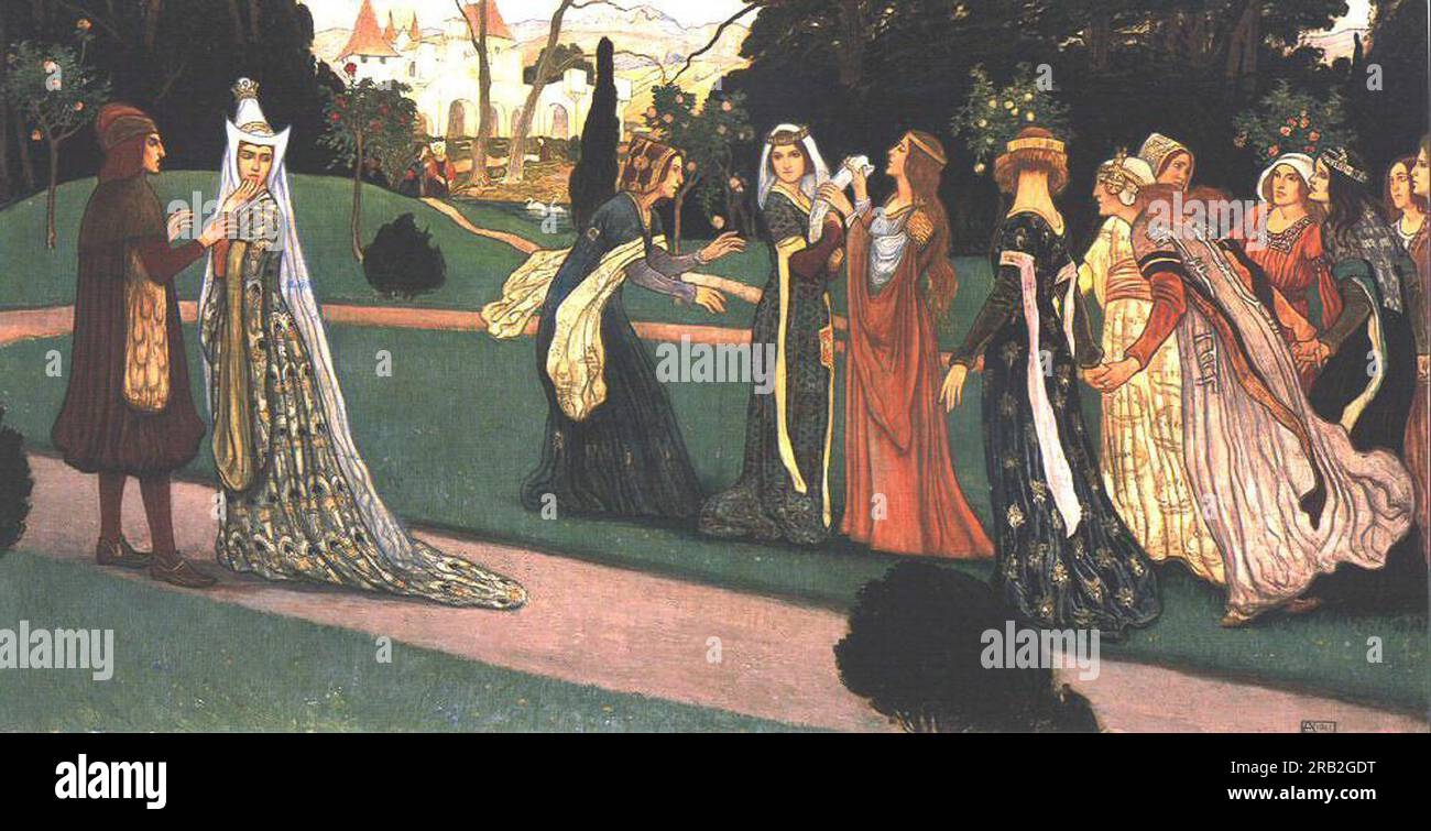 The Story of Klára Zách I 1911 by Aladar Korosfoi-Kriesch Stock Photo ...