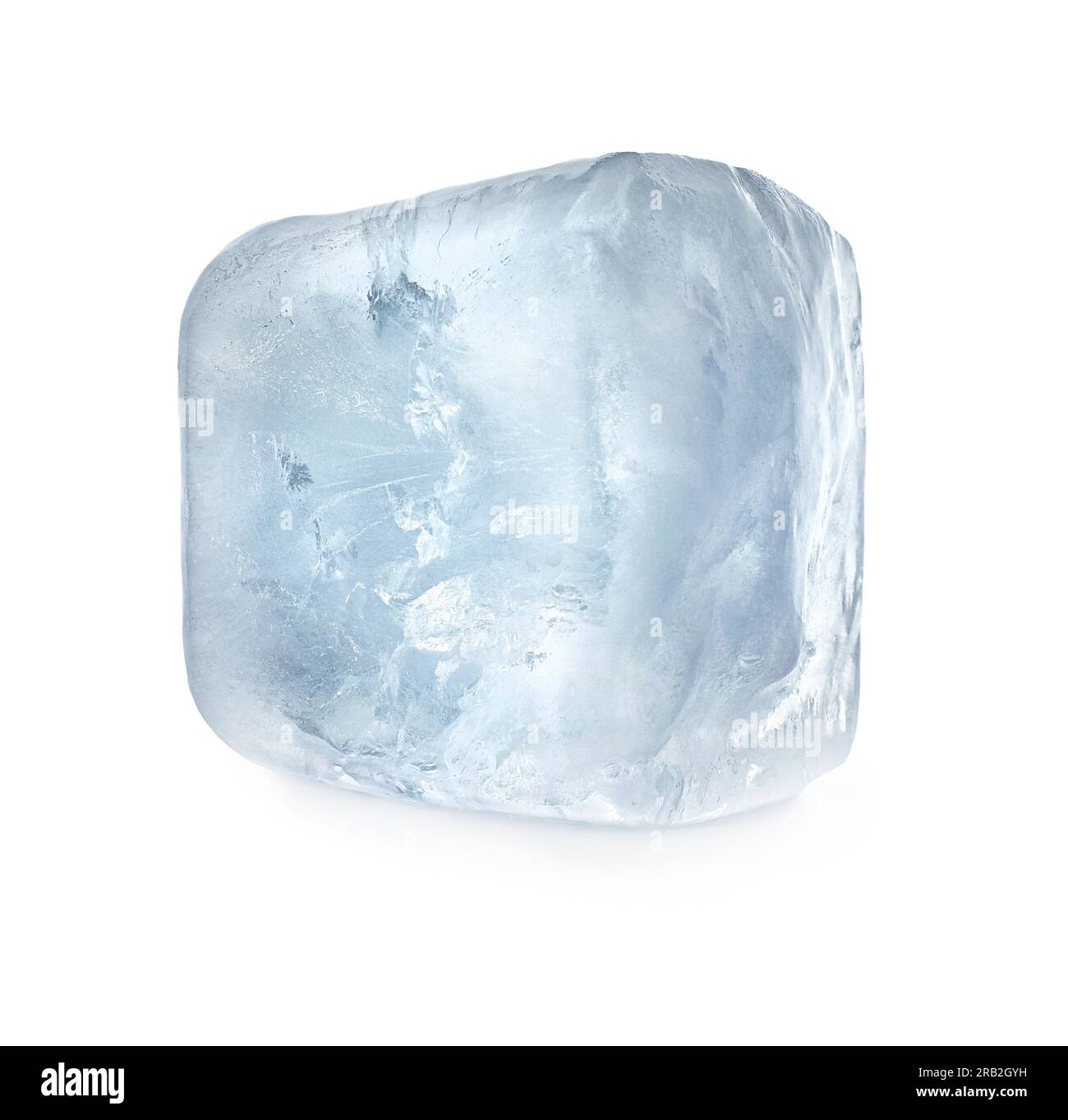 One crystal clear ice cube isolated on white Stock Photo - Alamy