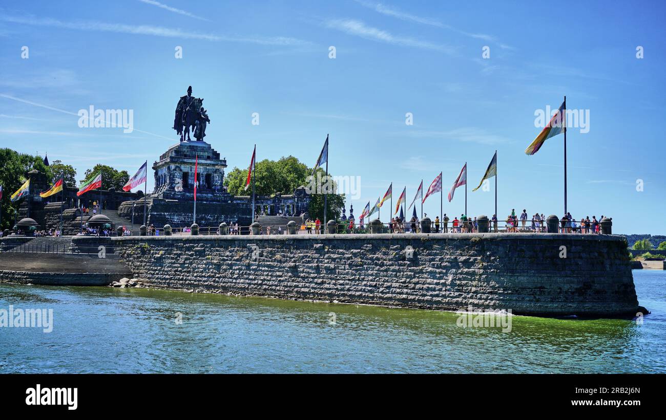 German Corner or Deutsche Eck and Statue of German Emperor Kaiser ...