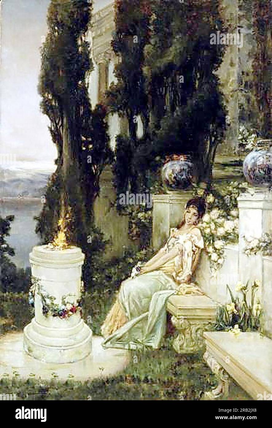 A Lady on a Marble Bench in Ancient Rome 1909 by Wilhelm Kotarbinski ...