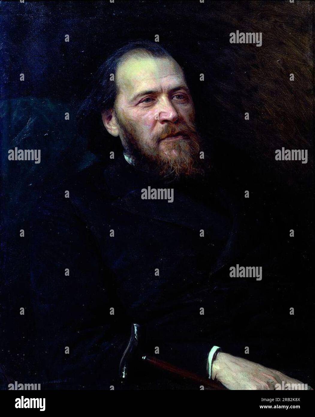 Portrait of the poet Yakov Polonsky 1875 by Ivan Kramskoy Stock Photo ...
