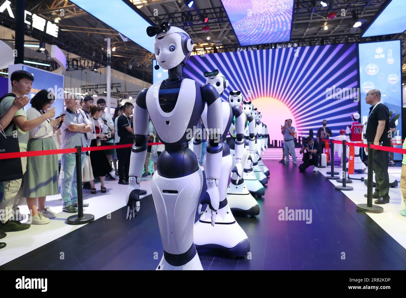 SHANGHAI, CHINA - JULY 6, 2023 - Human-like intelligent service robots ...