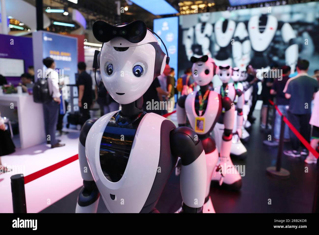 SHANGHAI, CHINA - JULY 6, 2023 - Human-like intelligent service robots ...